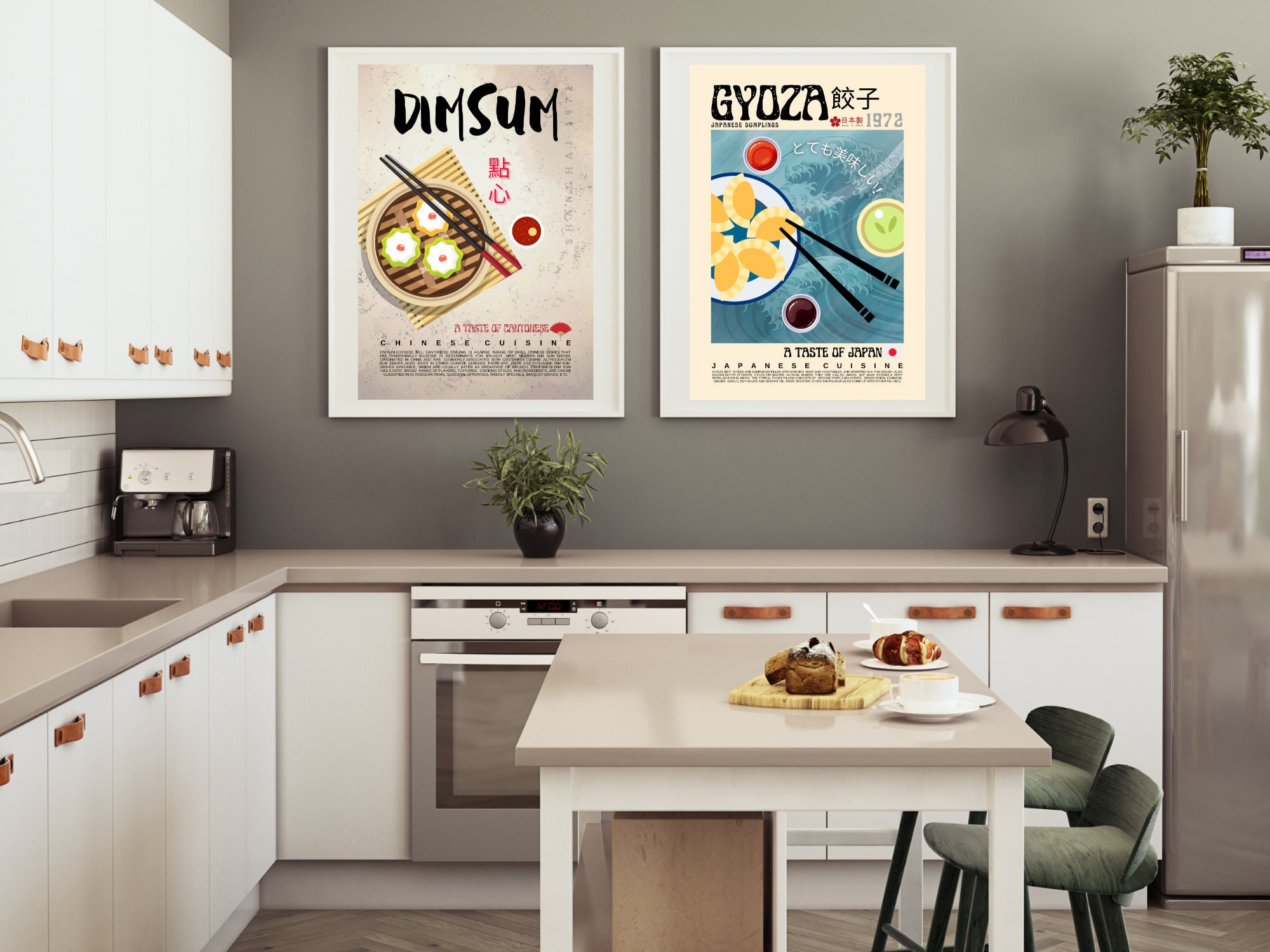 Gyoza Poster Vintage Feel Japanese Retro Food Wall Art - Etsy