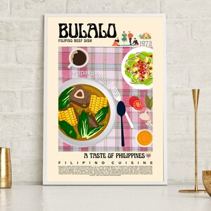Bulalo Poster Retro Style, Filipino Cuisine Wall Art, Vintage ...