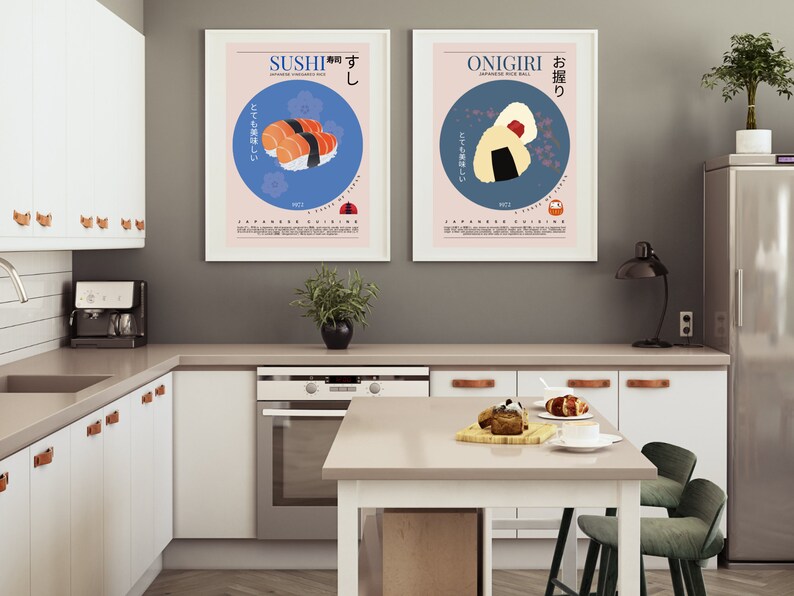 Onigiri Poster Retro Style Japanese Vintage Food Wall Art - Etsy