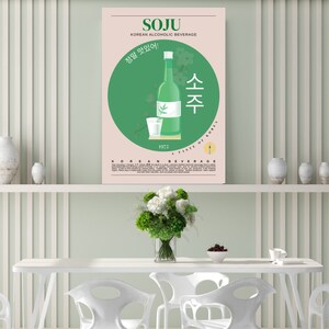 Soju Poster Retro Style Korean Food Vintage Wall Art Korean - Etsy
