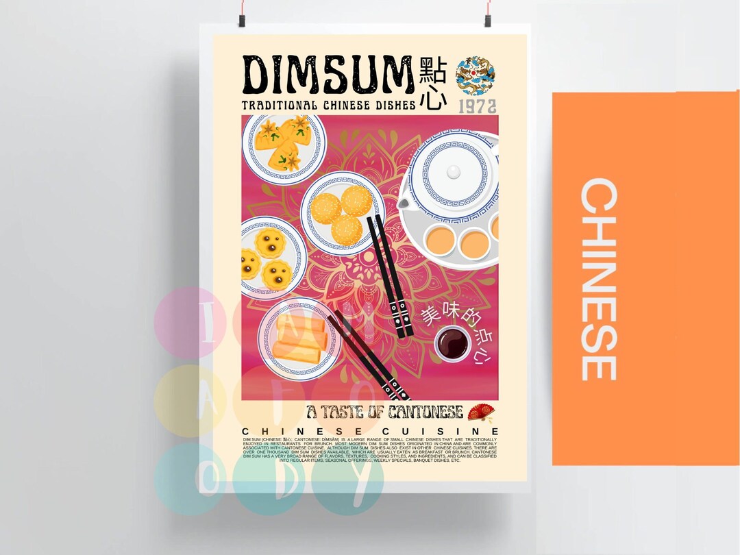 Dimsum Poster Vintage Style, Asian Food Art, Chinese Food Prints ...