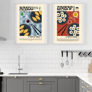Gimbap Poster Retro Style, Korean Food Vintage Wall Art, Korean Cuisine ...