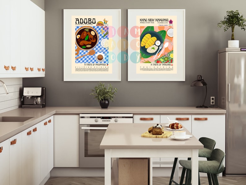 Adobo Poster Retro Style, Filipino Cuisine Wall Art, Vintage ...