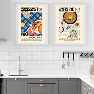 Croissant Poster Vintage Style, French Cuisine Wall Art for Modern ...