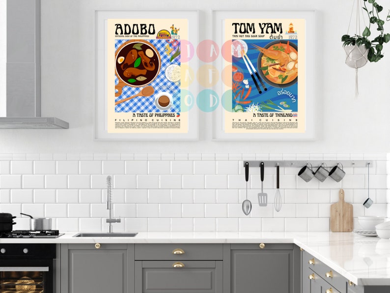 Adobo Poster Retro Style, Filipino Cuisine Wall Art, Vintage ...