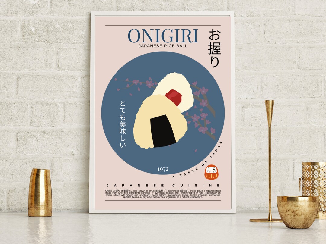 Onigiri Poster Retro Style Japanese Vintage Food Wall Art - Etsy