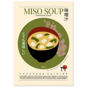 Miso Soup Poster Retro Style, Japanese Vintage Food Wall Art, Japanese ...