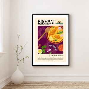 Biryani Poster Retro Style Indian Cuisine Wall Art Indian - Etsy