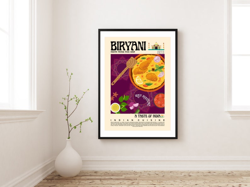 Biryani Poster Retro Style Indian Cuisine Wall Art Indian - Etsy
