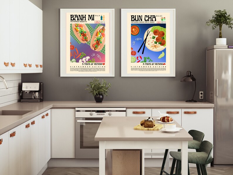 Bun Cha Vintage Style Poster Vietnam Food Wall Art - Etsy