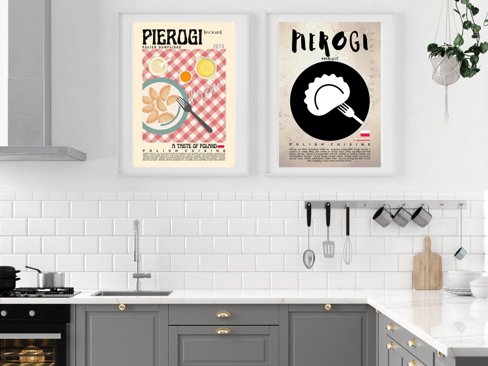 Pierogi Poster Vintage Style, Poland Dumplings Food Print, Polish ...