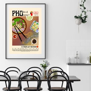 Pho Poster Vintage Style Vietnam Food Wall Art Vietnam - Etsy