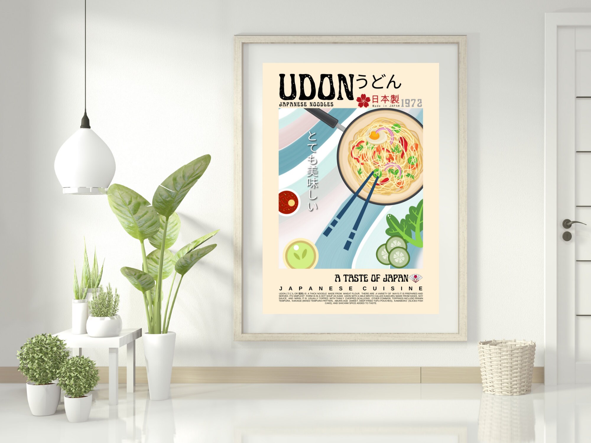 Udon Poster Vintage Style, Japanese Cuisine Wall Art, Modern Kitchen ...