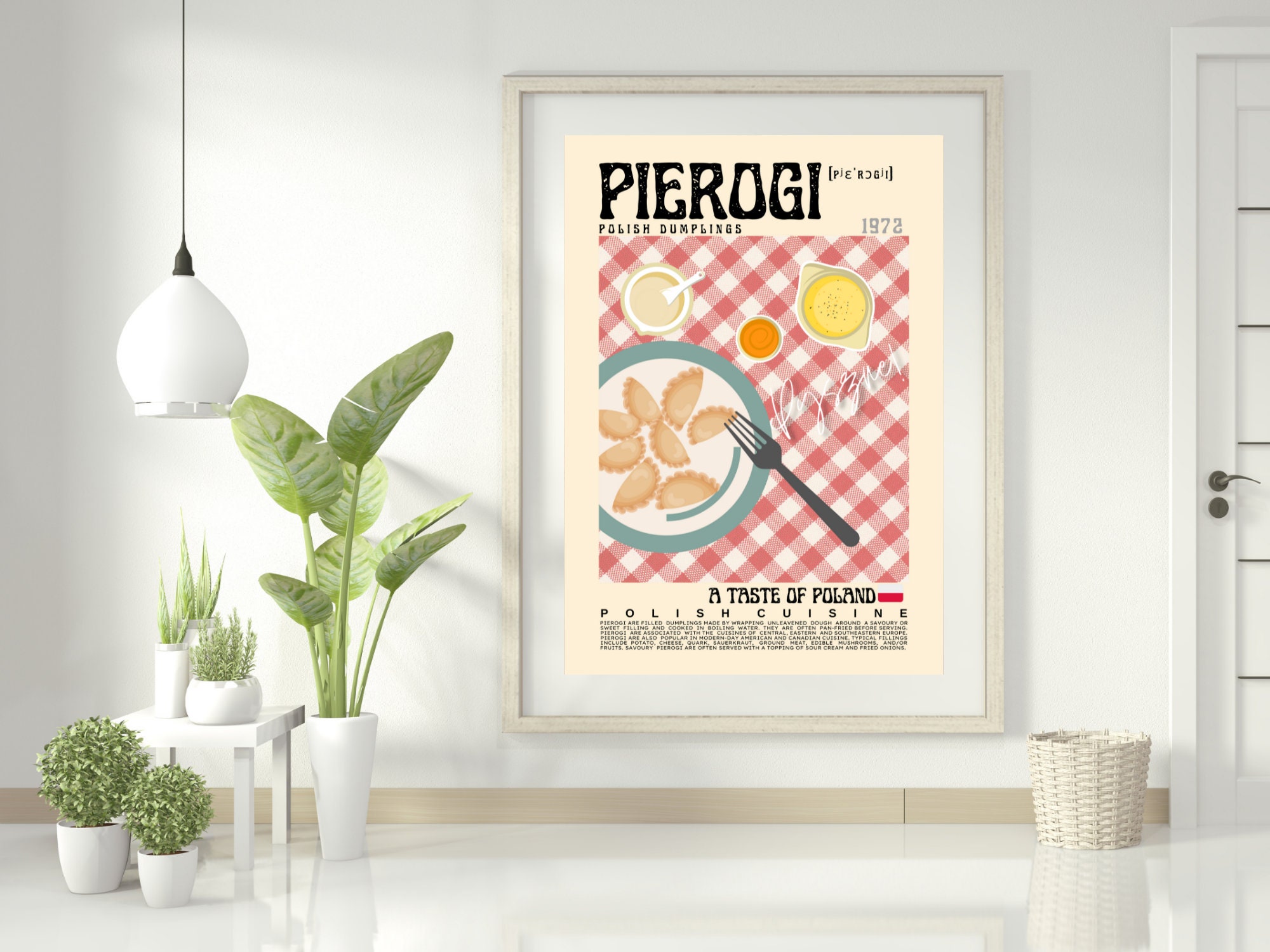 Pierogi Poster Vintage Style, Poland Dumplings Food Print, Polish ...