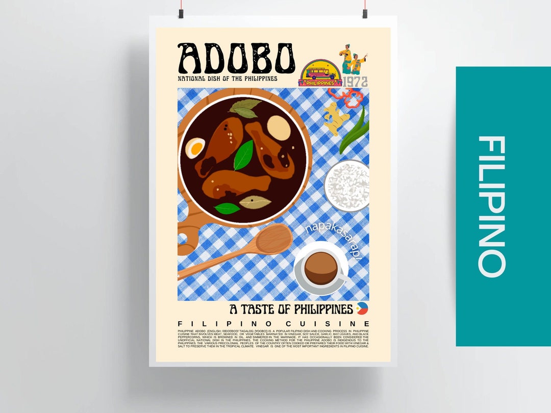 Adobo Poster Retro Style Filipino Cuisine Wall Art Vintage - Etsy