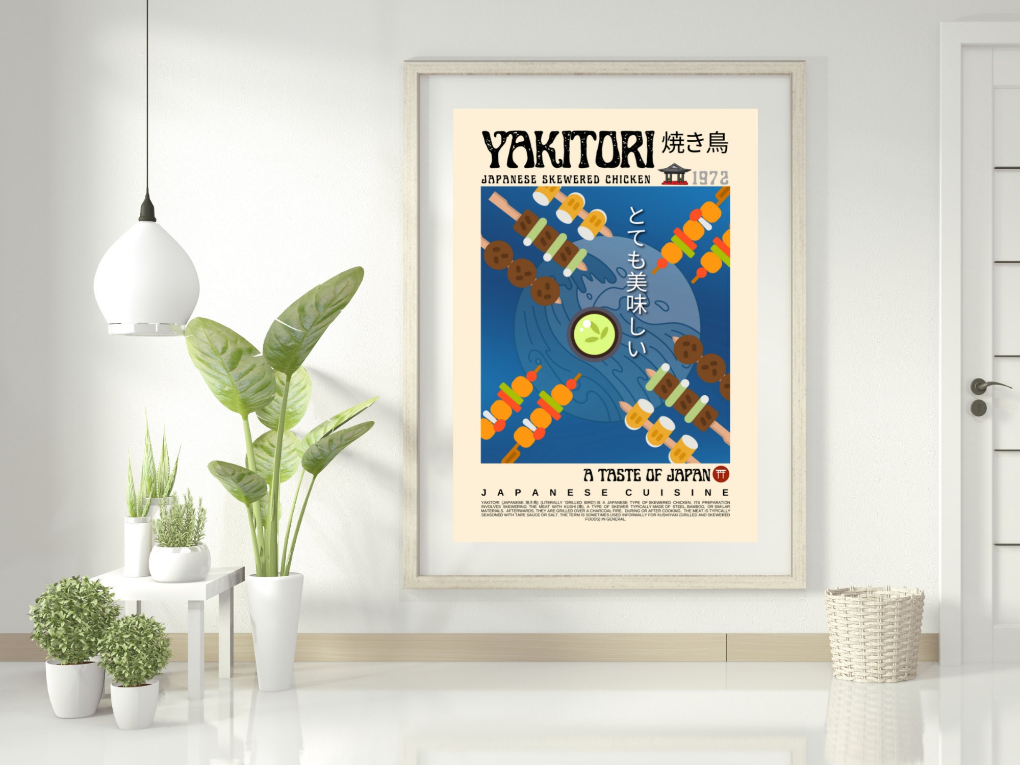 Yakitori Poster Vintage Style, Japanese Cuisine Wall Art, Modern ...