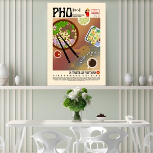 Pho Poster Vintage Style Vietnam Food Wall Art Vietnam - Etsy