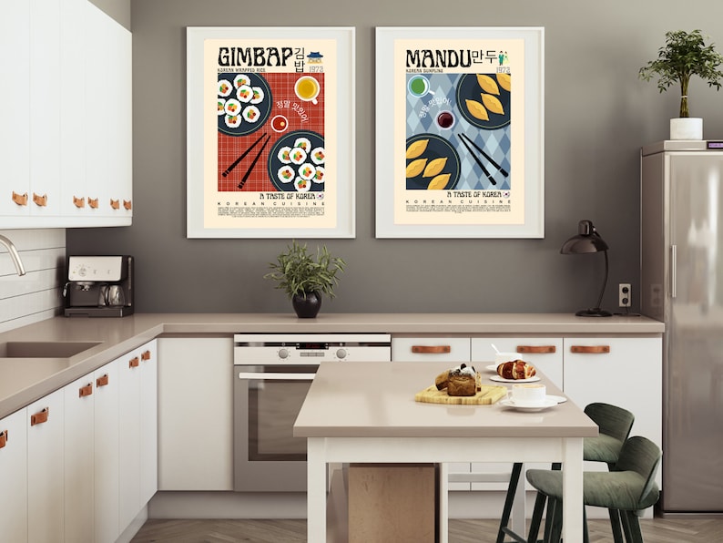 Mandu Poster Vintage Style, Korean Food Vintage Wall Art, Korean ...