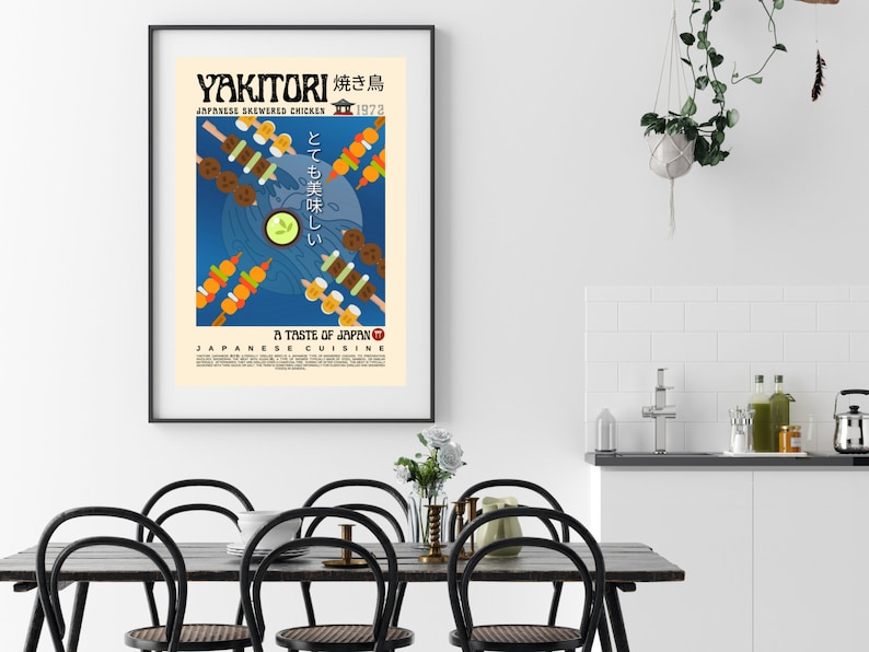 Yakitori Poster Vintage Style, Japanese Cuisine Wall Art, Modern ...