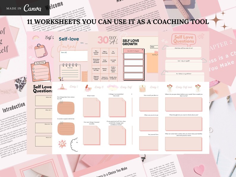 Self Love Workbook Canva, Done for You Self Love, Brandable Coaching ...