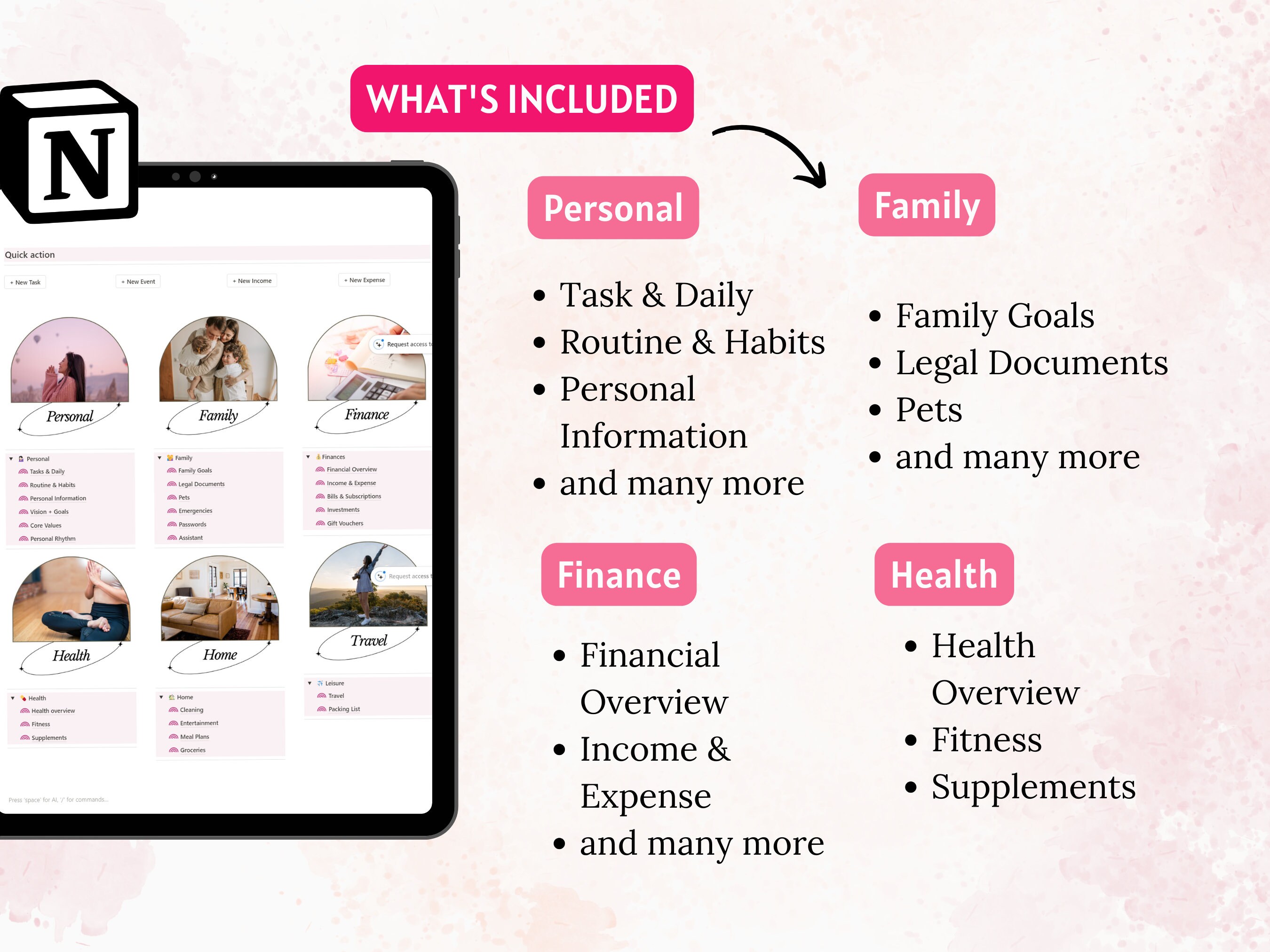 Notion ADHD Life Planner, Notion Dashboard, ADHD Digital Planner, Adult ...