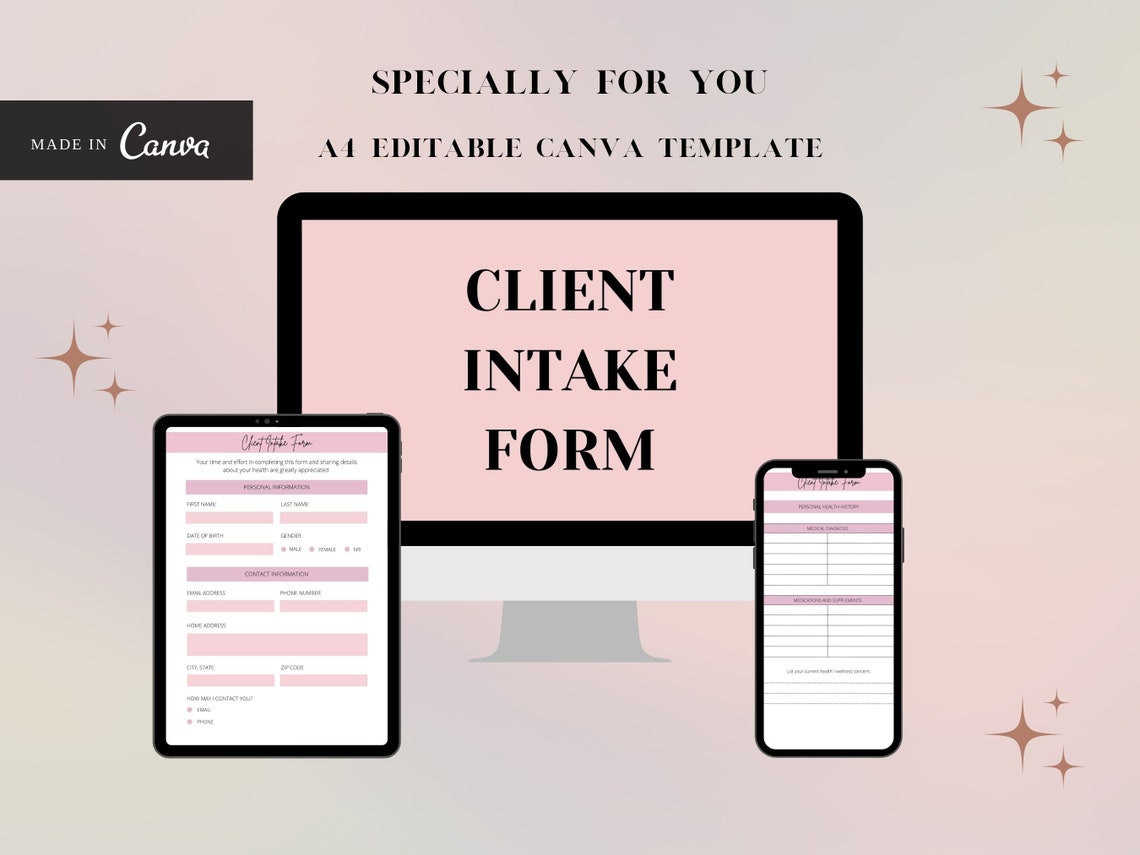Client Intake Form for Coaches Coaching Form Client | Etsy