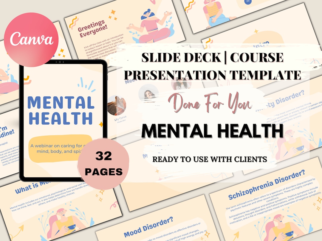 Mental Health Course Slide Presentation | Webinar Slide Deck Templates ...
