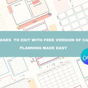 Editable Printable Planner Template Canva, Canva Template Kit, Daily ...
