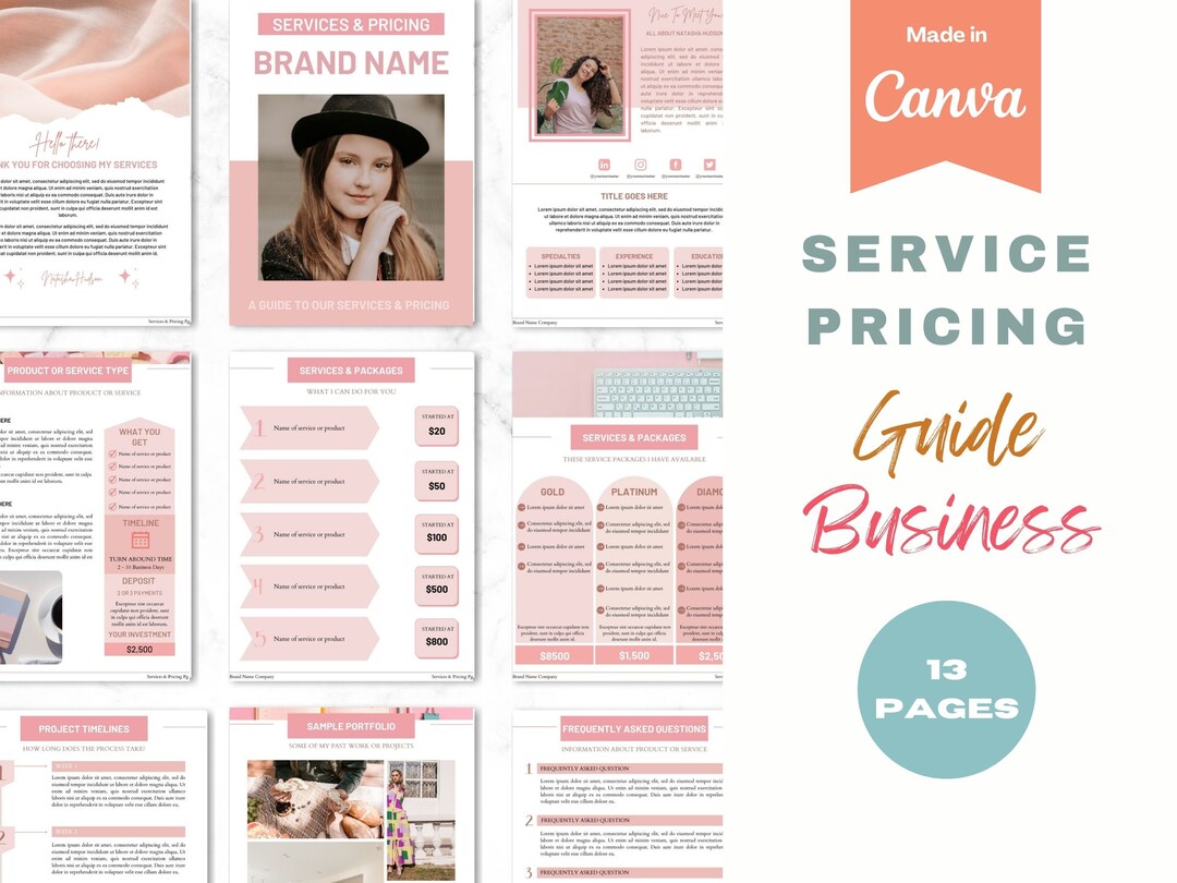 Services and Pricing Guide Template, Price List, Client Welcome Packet ...