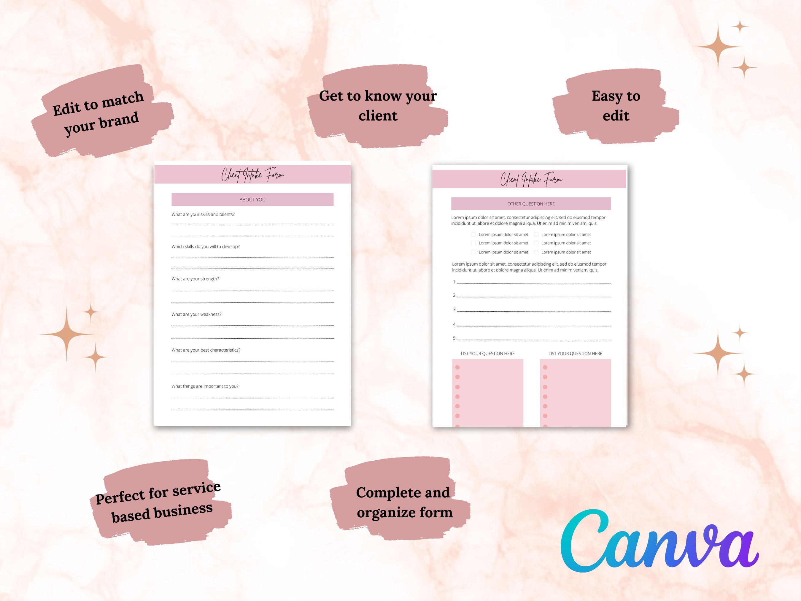Client Intake Form for Coaches, Coaching Form, Client Information ...