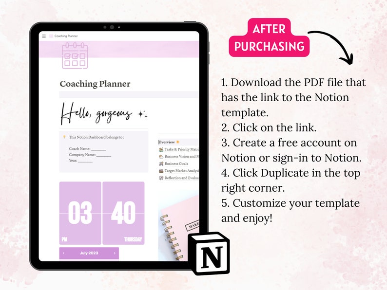 Notion Coaching Planner, Notion Dashboard, Notion Template for Coaches ...