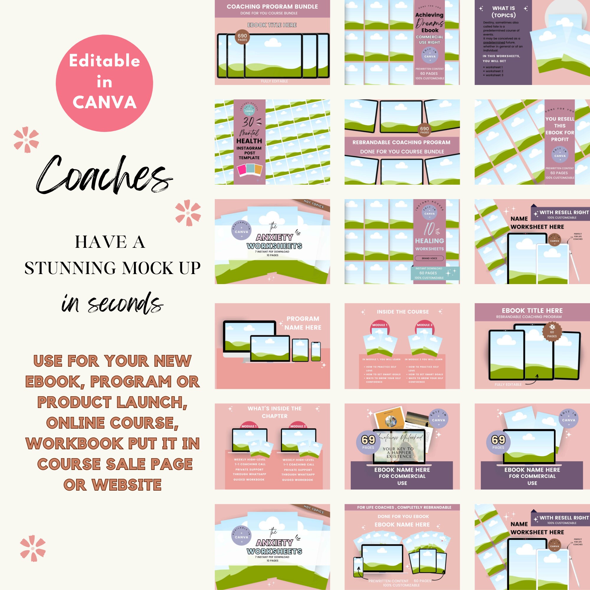 Mockup Canva Template for Coaches, Course Creator & Online Course ...