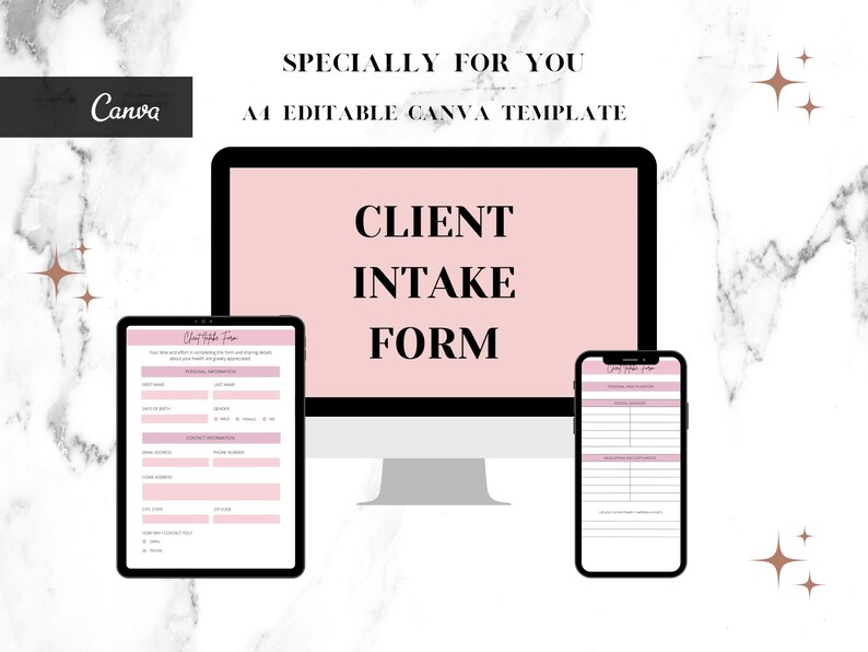 Client Intake Form for Coaches, Coaching Form, Client Information ...