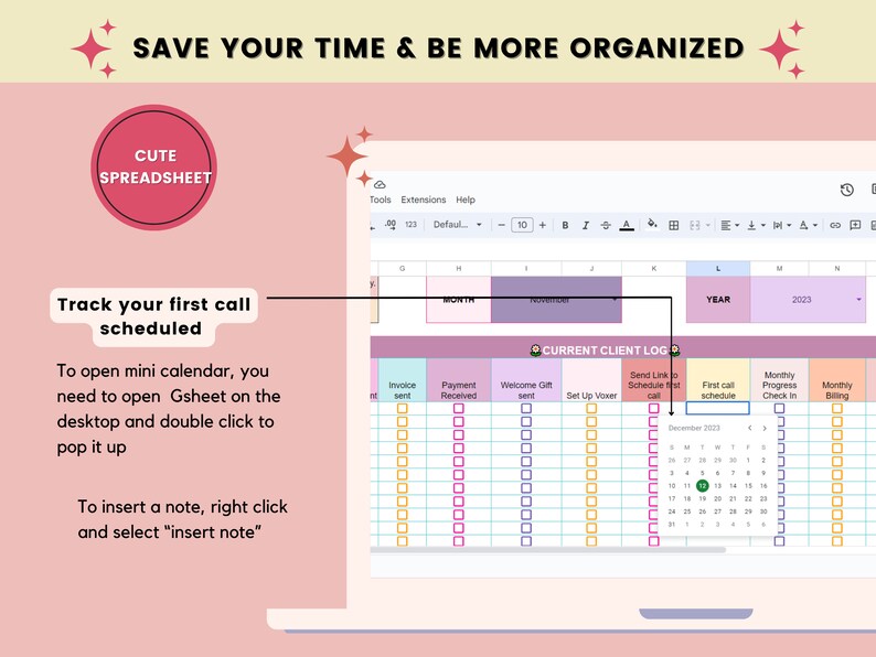 Client Onboarding Tracker Spreadsheet for Coaches, Client Management ...