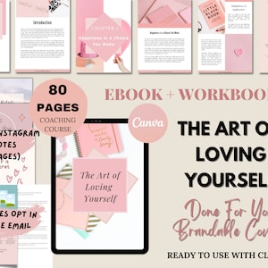 Self Love Workbook Canva, Done for You Self Love, Brandable Coaching ...