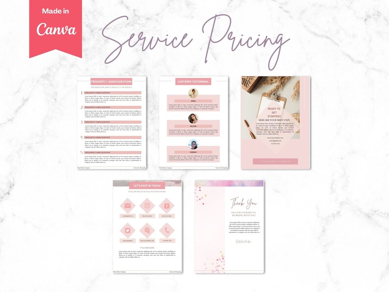 Services and Pricing Guide Template, Price List, Client Welcome Packet ...