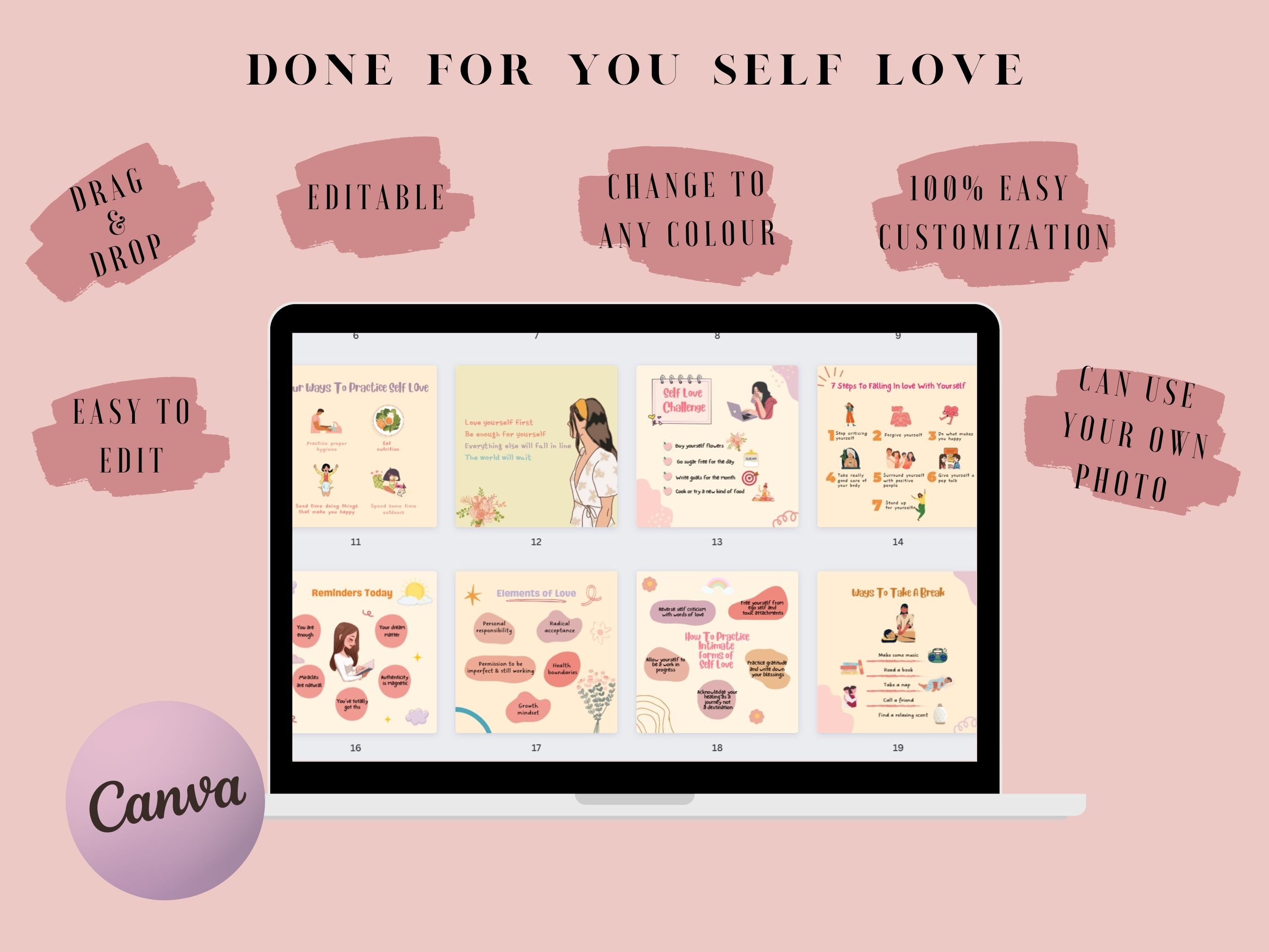 30 Done for You Self Love Engagement Social Media Post, Life Coaching ...