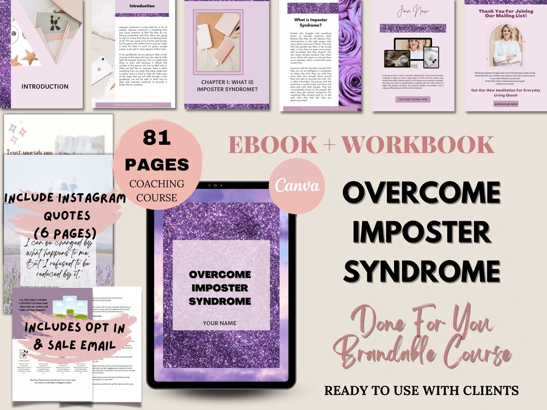 Overcome Imposter Syndrome Coach Ebook, Done for You Workbook ...