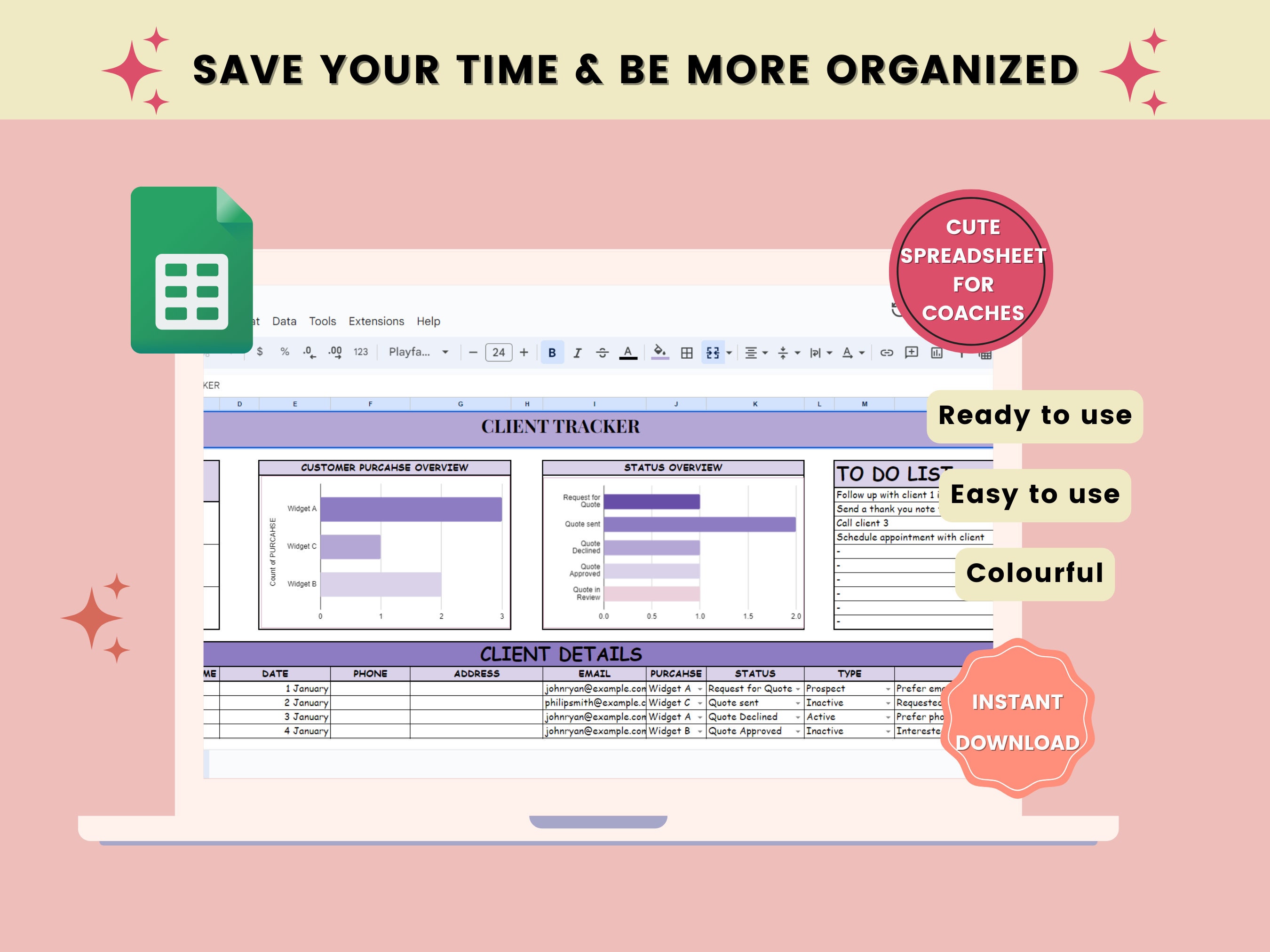 Client Tracker Spreadsheet for Small Business Client - Etsy