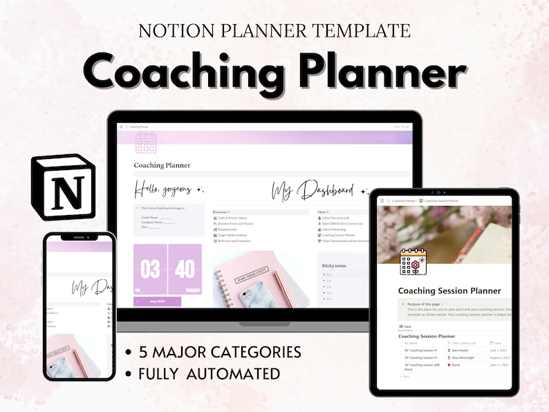 Notion Coaching Planner, Notion Dashboard, Notion Template for Coaches: Plan, Track, and Inspire ...