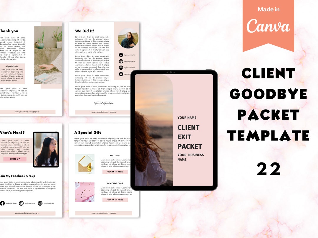New Client Offboarding, Client Goodbye Packet, Client Exit Canva ...