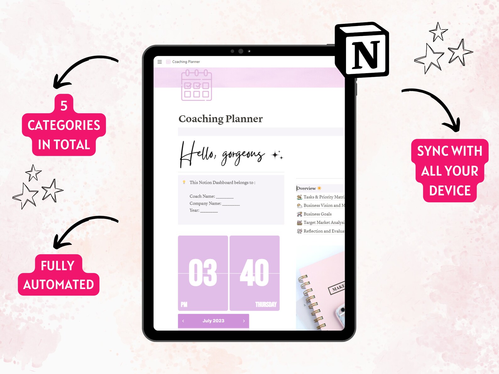 Notion Coaching Planner, Notion Dashboard, Notion Template for Coaches: Plan, Track, and Inspire ...