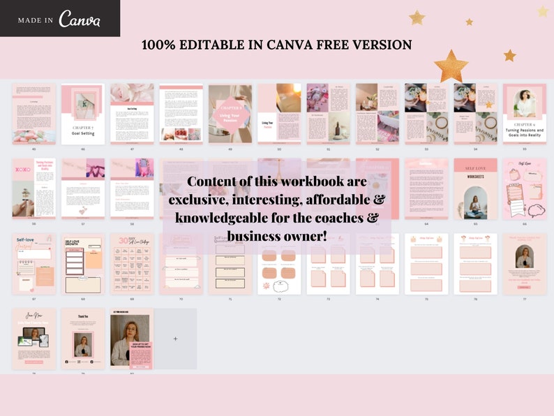 Self Love Workbook Canva, Done for You Self Love, Brandable Coaching ...