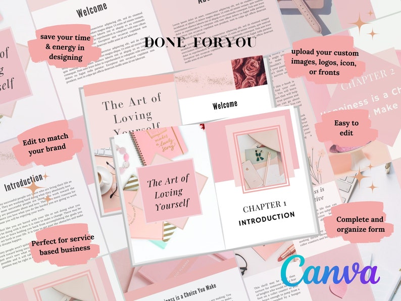 Self Love Workbook Canva, Done for You Self Love, Brandable Coaching ...