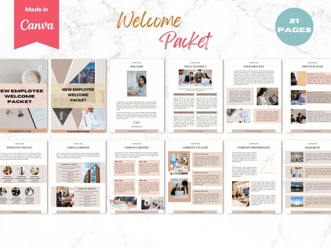 New Hire Welcome Packet, New Employee Guide, Employee Welcome Package ...