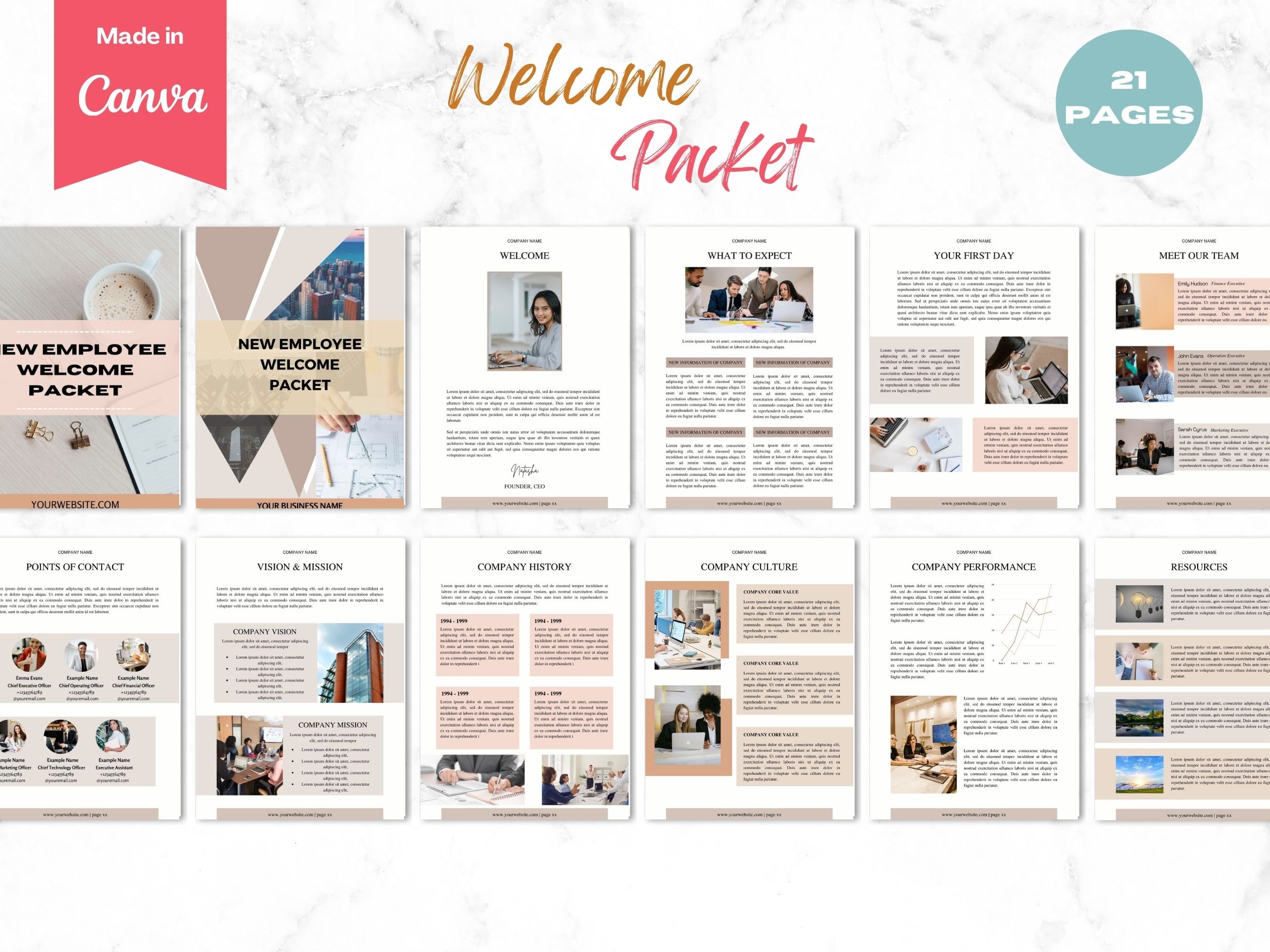 New Hire Welcome Packet, New Employee Guide, Employee Welcome Package ...