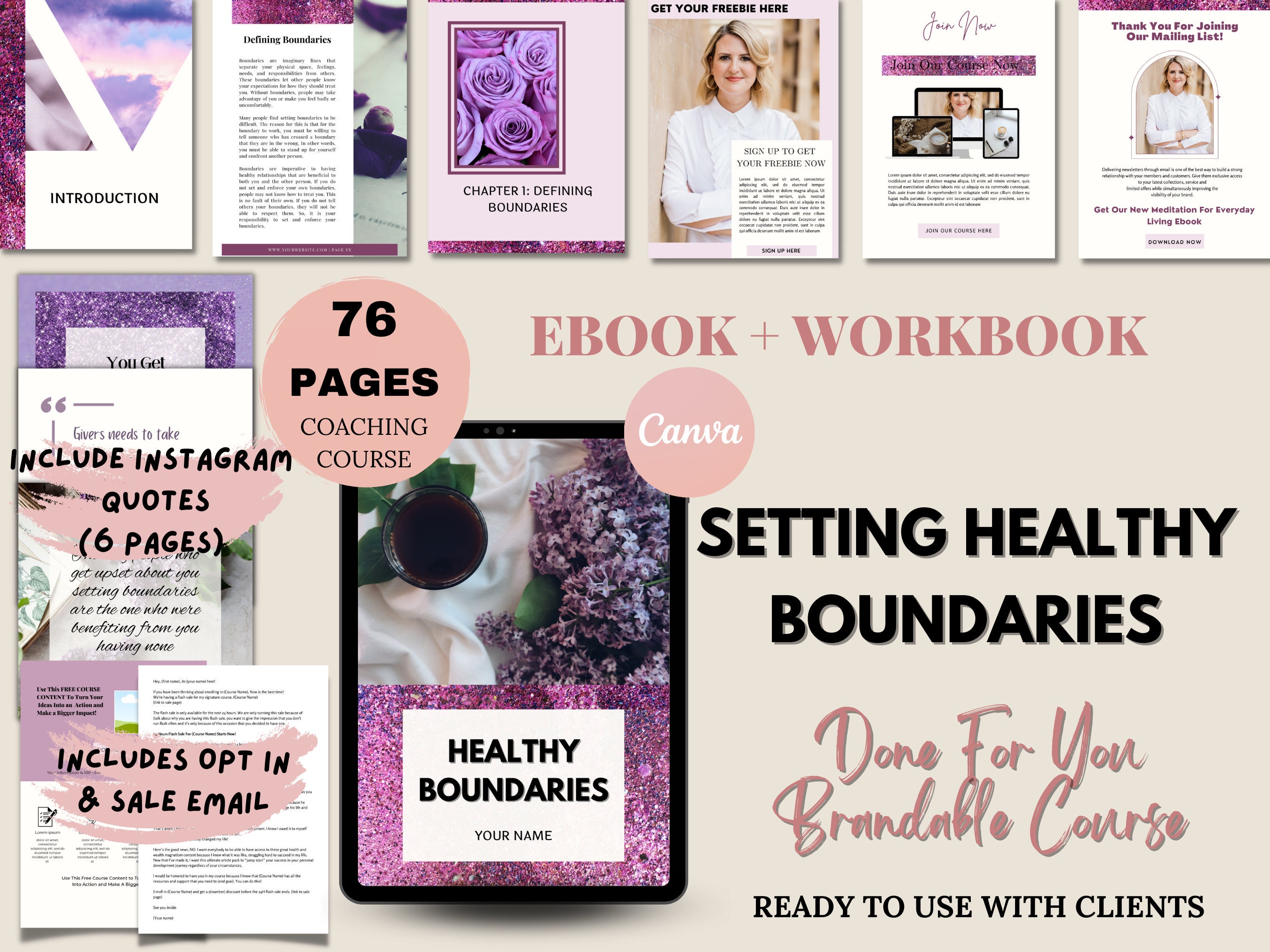 Setting Healthy Boundaries Coach Workbook, Done for You Ebook, PLR ...