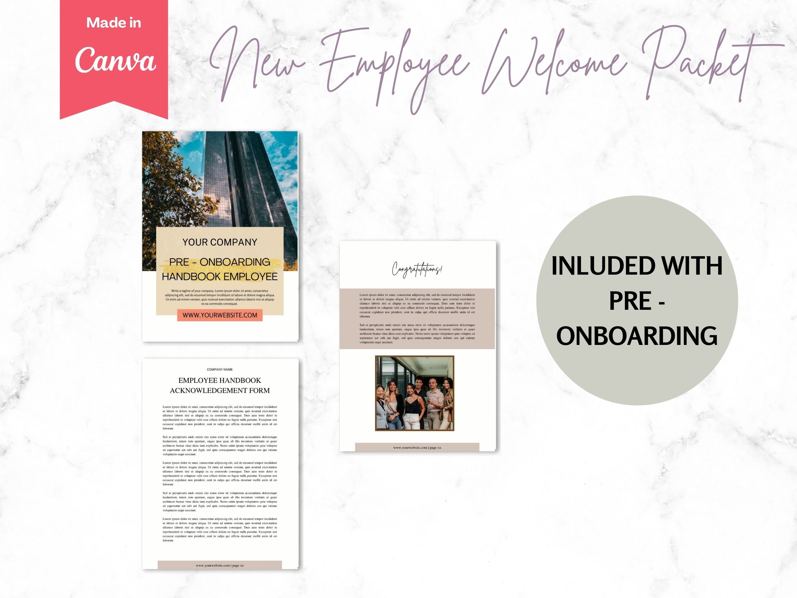 New Hire Welcome Packet, New Employee Guide, Employee Welcome Package ...
