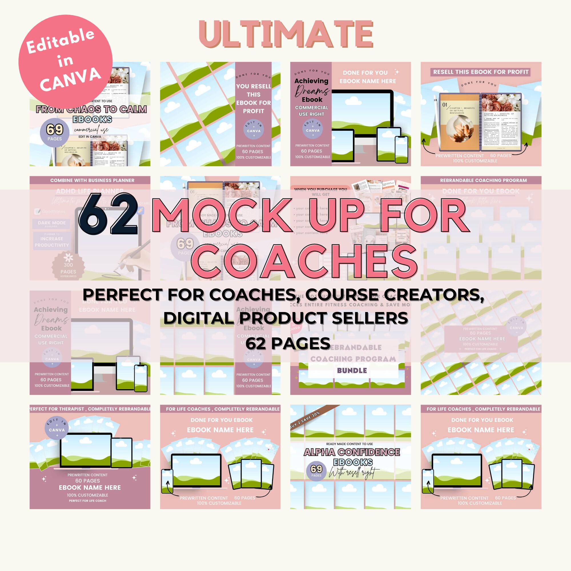 Mockup Canva Template for Coaches, Course Creator & Online Course ...