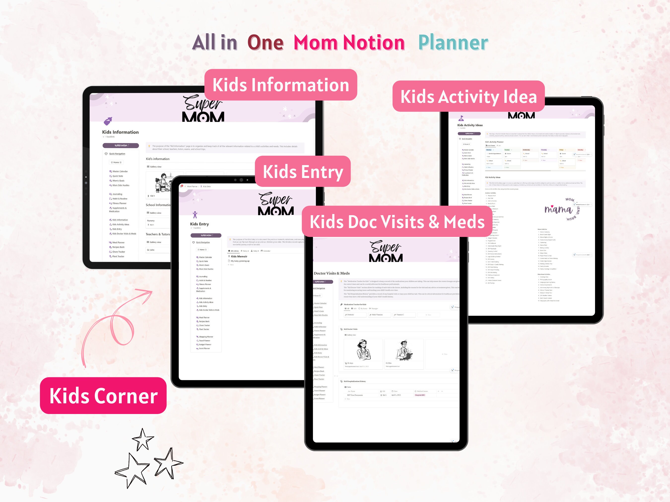 Mom Planner Notion Template, Family Notion Template, Habit Tracker, Mom ...